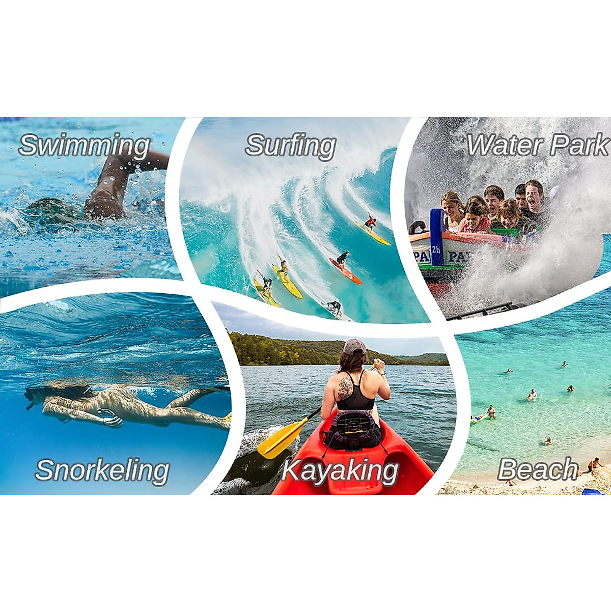 Waterproof Waist Pouch 2-Pack | Beach Accessories Waterproof Fanny Pack Dry Bag for Swimming Snorkeling Sailing Kayaking Pool Water Parks | Keep Your Phone Wallet Safe and Dry (Black & Black)