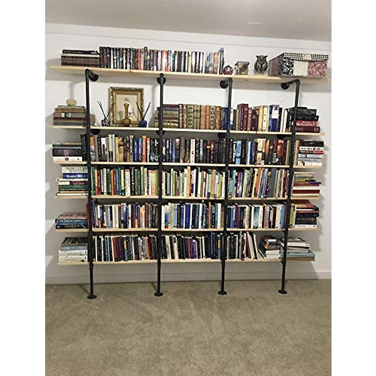 Industrial Retro Wall Mount iron Pipe Shelf,DIY Open Bookshelf,Hung Bracket,Home Improvement Kitchen Shelves,Tool Utility Shelves, Office shelves, bookshelves and bookcases (2Pcs)