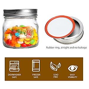 Ieavier 6 PACK Wide Mouth Mason Jars 16oz with Airtight Lids and Bands, Canning Jars with Crystal Glass for Food Storage, Spice Jars, Canning, DIY Projects, Jam, Jelly, Honey, Preserving, Drinking