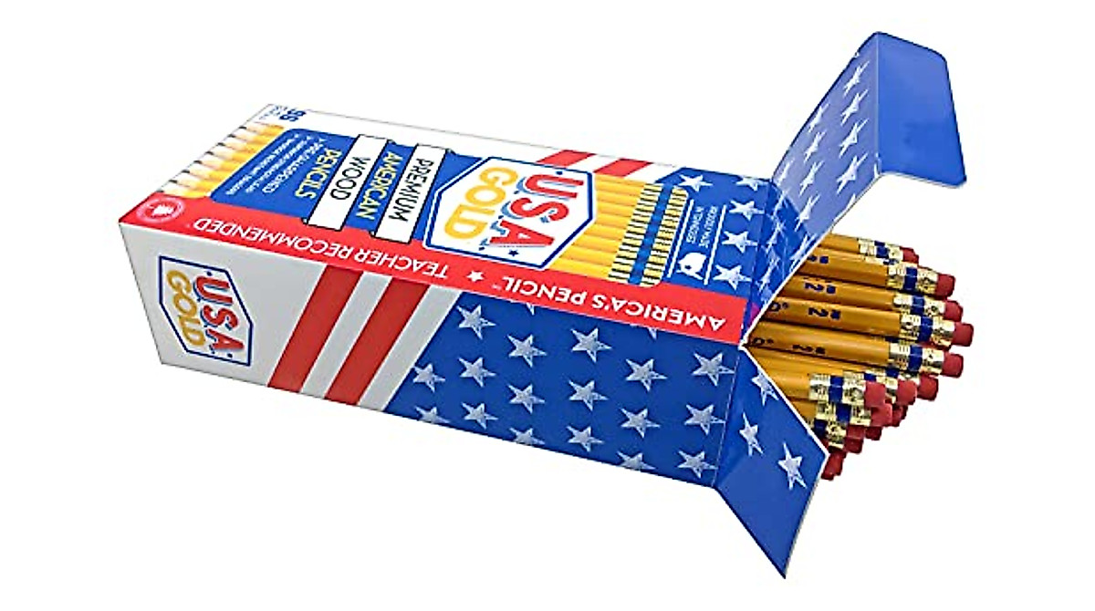 Cra-Z-Art U.S.A. Gold #2 HB Pencils 96 Pack - Pre-Sharpened & Eco-Friendly