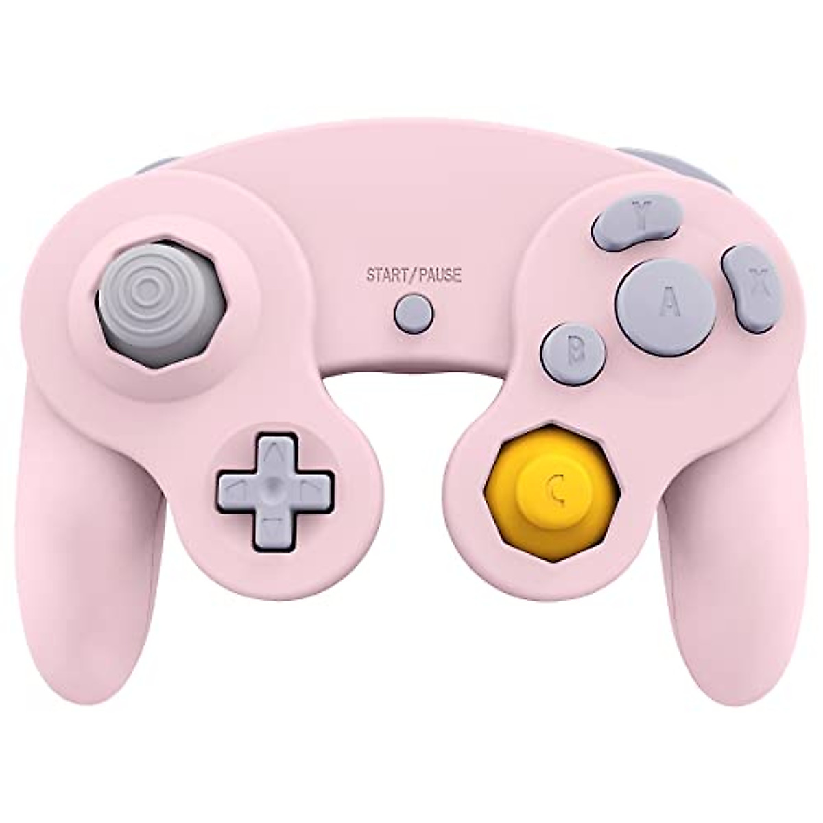 eXtremeRate Cherry Blossoms Pink Faceplate Backplate for Nintendo Gamecube Controller, Soft Touch Replacement Housing Shell Cover w/Buttons for Nintendo Gamecube Controller - Controller NOT Included