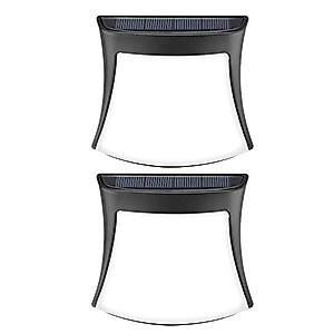 BESPORTBLE 2PCS Solar Powered Stair Light Water Resistant LED Warm Light Step Fence Lamp Landscape Decorative Lamps for Home Garden Patio Yard
