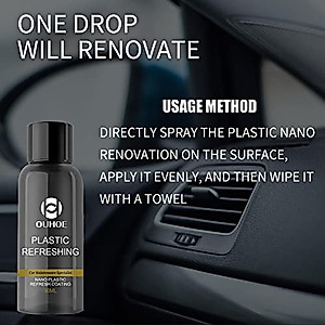 Plastic Revitalizing Coating Agent, 30/50ML Nano Plastic Refreshing Coating, Plastic Parts Refurbish Agent for Car, Plastic Parts Retreading Agent Automotive Interior Cleaning Agent (50ml-1pc)