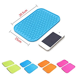 4 PCS Silicone Non-slip Mat Heat Resistant Table Placemat Kitchen Sink Dishes Cup Dry Coaster