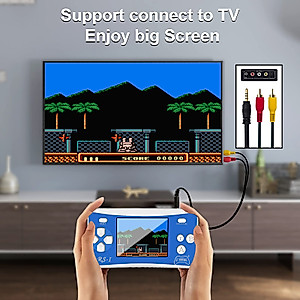 E-MODS GAMING Handheld Games for Kids Adults 2.5" LCD Portable Retro Games Console Built in 162 Classic Electronic Video Games Player with TV Output - Travel Games for Birthday Xmas Gift (Blue)