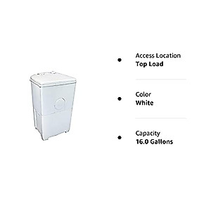 The Laundry Alternative Niagara Portable, Family Size Capacity, Compact European Style Washing Machine (No Spin Cycle)
