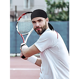 6 Pieces Sweat Wicking Beanie Cap Helmet Liner Skull Cap Breathable Cycling Head Wrap for Women Men Outdoor Activities (Black)