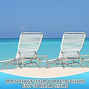 1Set Vinyl Straps for Patio Chairs Repair, 2" x10ft PVC Lawn Chair Webbing Heavy-Duty Weatherproof Patio Chair Replacement Straps with 10 Rivets for Outdoor Lawn Furniture Chair Lounge, White.