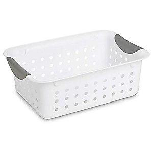 Sterilite 16228012 Small Ultra Plastic Storage Organizer Basket, White (36 Pack)
