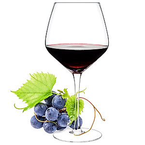 Luxbe - Crystal Wine Glasses 21-ounce, Set of 6 - Large Handcrafted Red White Wine Glass - 100% Lead-Free Crystal Glass - Professional Wine Tasting - Burgundy - Pinot Noir - Bordeaux - 650ml