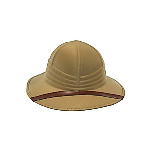Nicky Bigs Novelties Adult Foam British Pith Helmet - Jungle Safari Zoo Keeper Sun Hats - Explorer Guide Helmets - Halloween Costume Accessory, Khaki, One Size