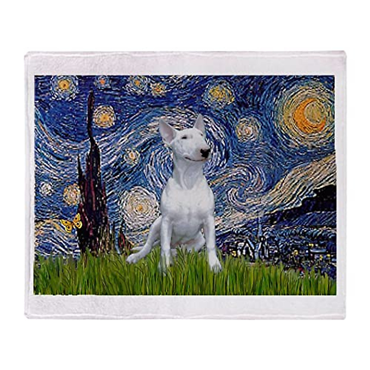 CafePress Starry/Bull Terrier (#4) Throw Blanket Super Soft Fleece Plush Throw Blanket, 60"x50"
