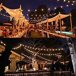 BLUU String Lights 34ft Outdoor 100 Led Crystal Globe Bulb 33 Feet Long String Lights 8 Lighting Modes, Waterproof Battery Powered Patio Lights for Garden Yard Porch Wedding Party Decor