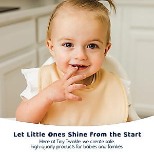 Tiny Twinkle Baby Feeding Bibs 8 Pack - Waterproof and Absorbent Infant Drool and Feeding Baby Bibs (Girl Set 8-Pack)