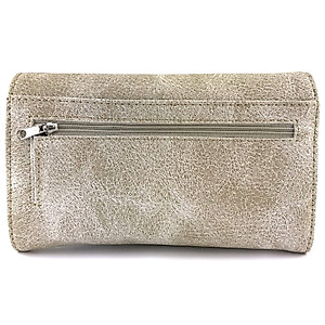 Zelris Western Floral Blossom Cross Women Crossbody Wrist Trifold Wallet (Purple)