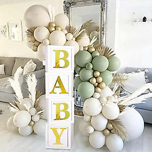 Baby Shower Decorations Baby Balloon Boxes Blocks with 30 Letters for Boy Girl 1st Birthday, Teddy Bear Baby Shower, Bridal Shower, Gender Reveal Party Decoration by QIFU