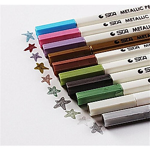 10pcs/lot Album Photo STA Metallic Multi Color Pens Markers DIY Arts & Crafts 10 Color Gel Pens