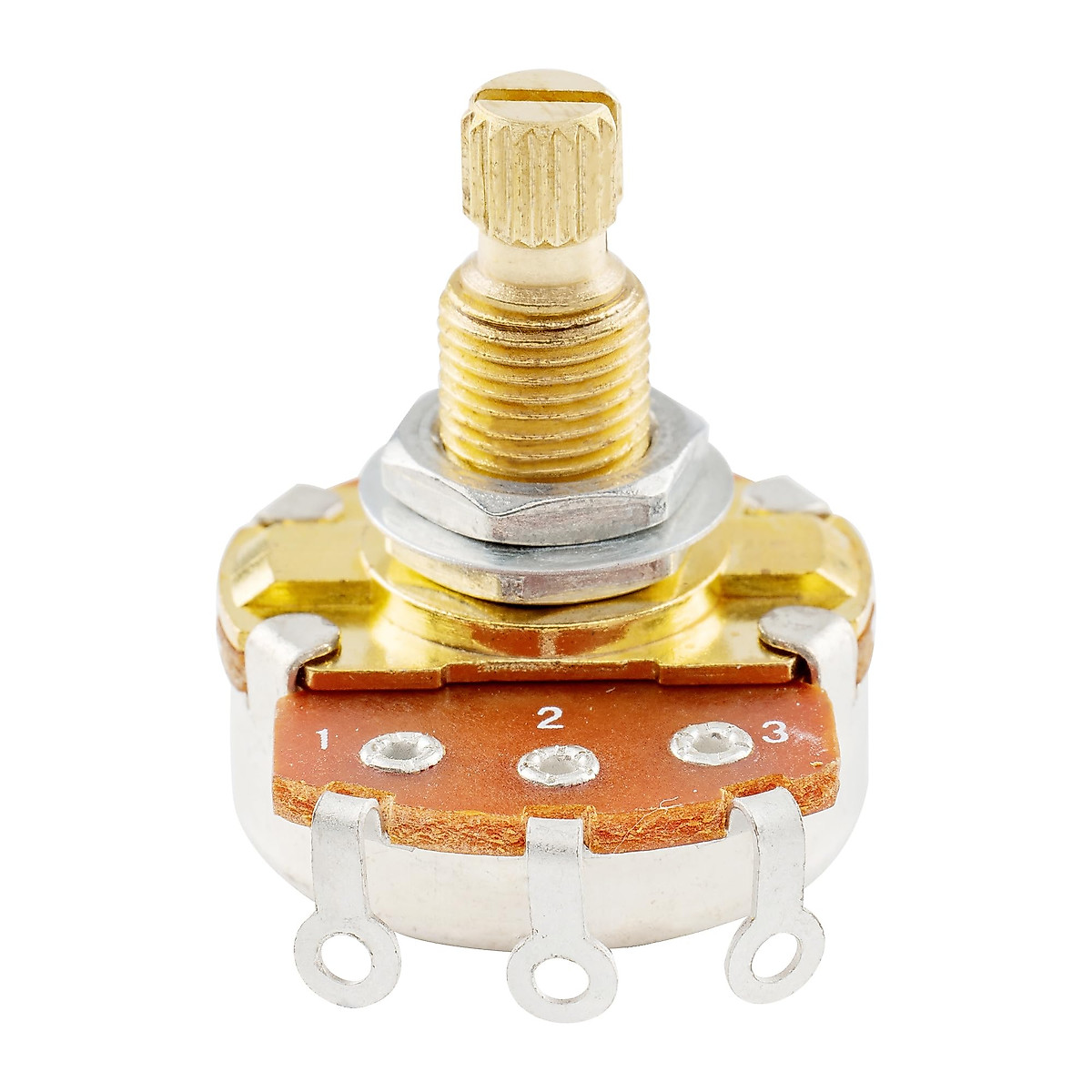 Musiclily Pro Brass Thread Full Metric Sized Control Pots A1 Meg Audio Taper Potentiometers for Guitar (Set of 2)