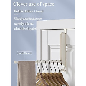 BEWITU Over The Door Clothes Drying Rack, Folding Hanging Coat Rack for Indoor Laundry Room Compact Small Space Foldable Portable Clothing Hanger Hook Collapsible