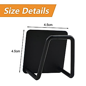 Morobor Stainless Steel Self-Adhesive Hanging Hook, 4pcs Heavy Duty Wall Robe Hooks Towel Double Wire Hooks for Hanging Coat, Robe, Towels, Hats in Bathroom,Kitchen,Shower(Black)