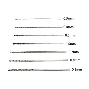 10Pcs HSS Metric Drill Bits 0.3mm Micro Mini Straight Shank Twist Drill Bit