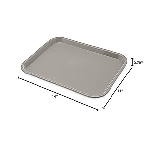 Carlisle FoodService Products CT101423 Cafe Standard Plastic Cafeteria/Fast Food Tray, NSF Certified, BPA Free, 14" Length x 10" Width, Gray (Pack of 24)