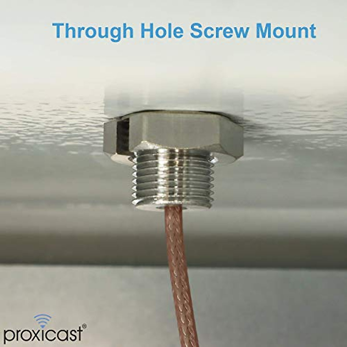 Proxicast Ultra Low-Profile Indoor/Outdoor WiFi Antenna - Triple Band 2.4/5.8/6 GHz - Fixed Through-Hole Screw Mount Bluetooth | ZigBee | WiFi Puck - 6.7 ft Coax Lead w/RP-SMA (ANT-130-005-2PK)