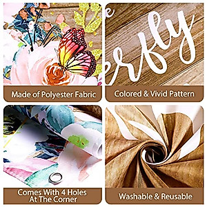 Butterfly Backdrop A Little Butterfly is On The Way Baby Shower Banner Butterfly Rustic Wood Purple and Pink Floral Photography Background for Girls Birthday Baby Shower Party Decoration Supplies
