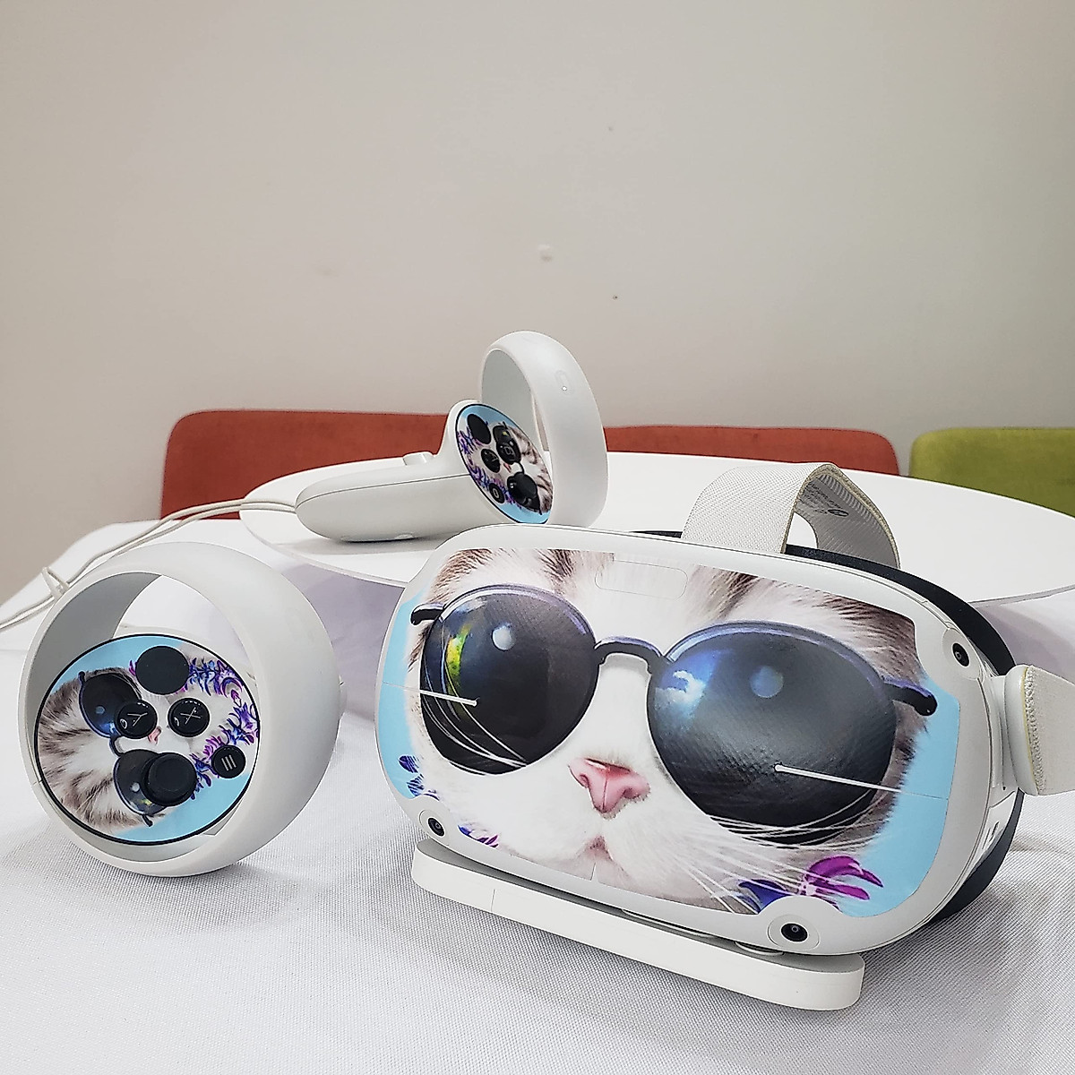 VR Stickers Decal for Oculus Quset 2, LCHH Skin Stickers Compatible with Meta Quest 2