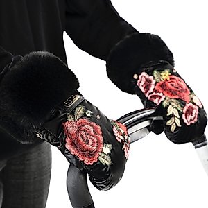 Warm Muff Stroller Gloves, Wind and Watert-Resistant, with Universal Fit, Kids Baby Pram Stroller Accessory, Anti-Freeze Gloves, Best for Freezing Cold Winter Conditions, Spring Blossom