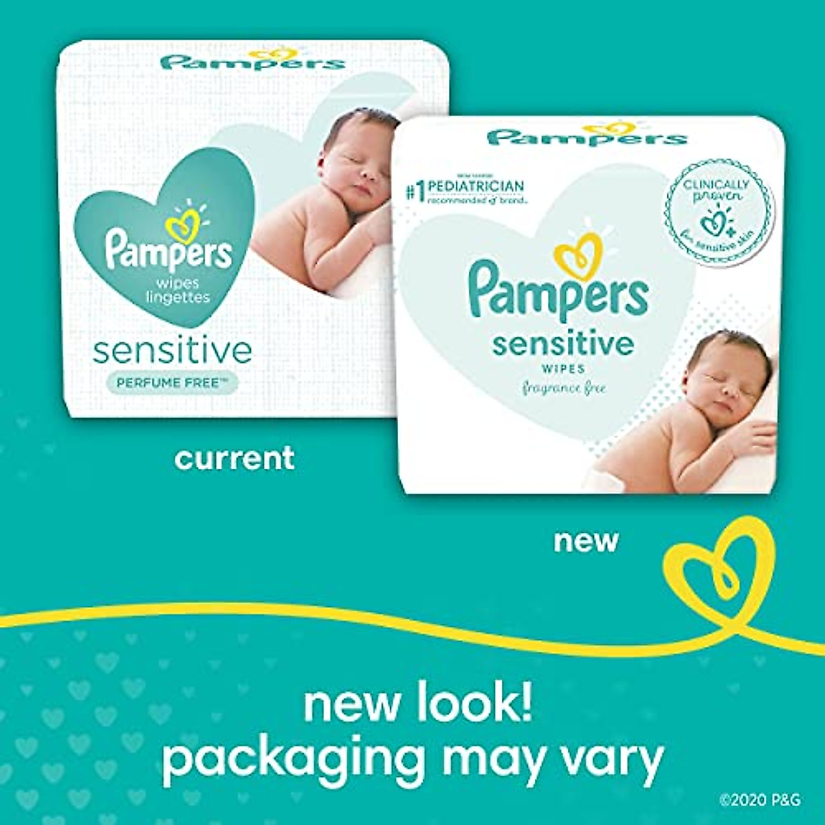 Pampers Sensitive Wipes Travel Pack 56 Count, (Pack of 8)