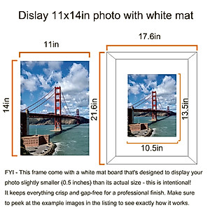 LUCKYLIFE 16x20 Frames, Picture Frames for Wall, Display Pictures 11x14 with Mat or 16x20 without Mat, Set of 2, Black