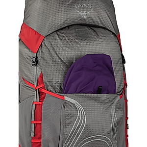 Osprey Eja Pro 55L Women's Backpacking Backpack, Dale Grey/Poinsettia Red, WXS/S