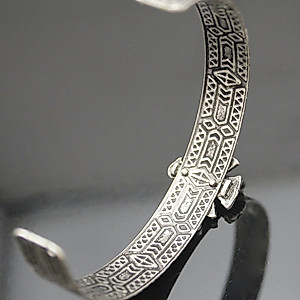 Q&Q Fashion Silver Plated Vintage Tribal Southwest Turkey Eagle Blue Stone Aztec Cowgirl Bracelet Bangle Cuff