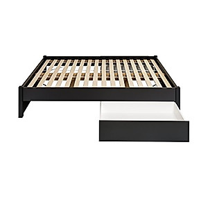 Prepac Select Queen 4-Post Raised Platform 2-Drawer Storage Bed, Modern Queen Storage Bed with Drawers 83" D x 63" W x 16" H, Black, BBSQ-1302-3K