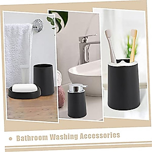 Zerodeko 3 Sets Bathroom Set Soap Dish Tumbler Rinsing Cup Bath Accessories Makeup Accessories Makeup Tray Makeup Stuff Simple Bathroom Wash Accessories Dressing Table 4 Piece Set Plastic