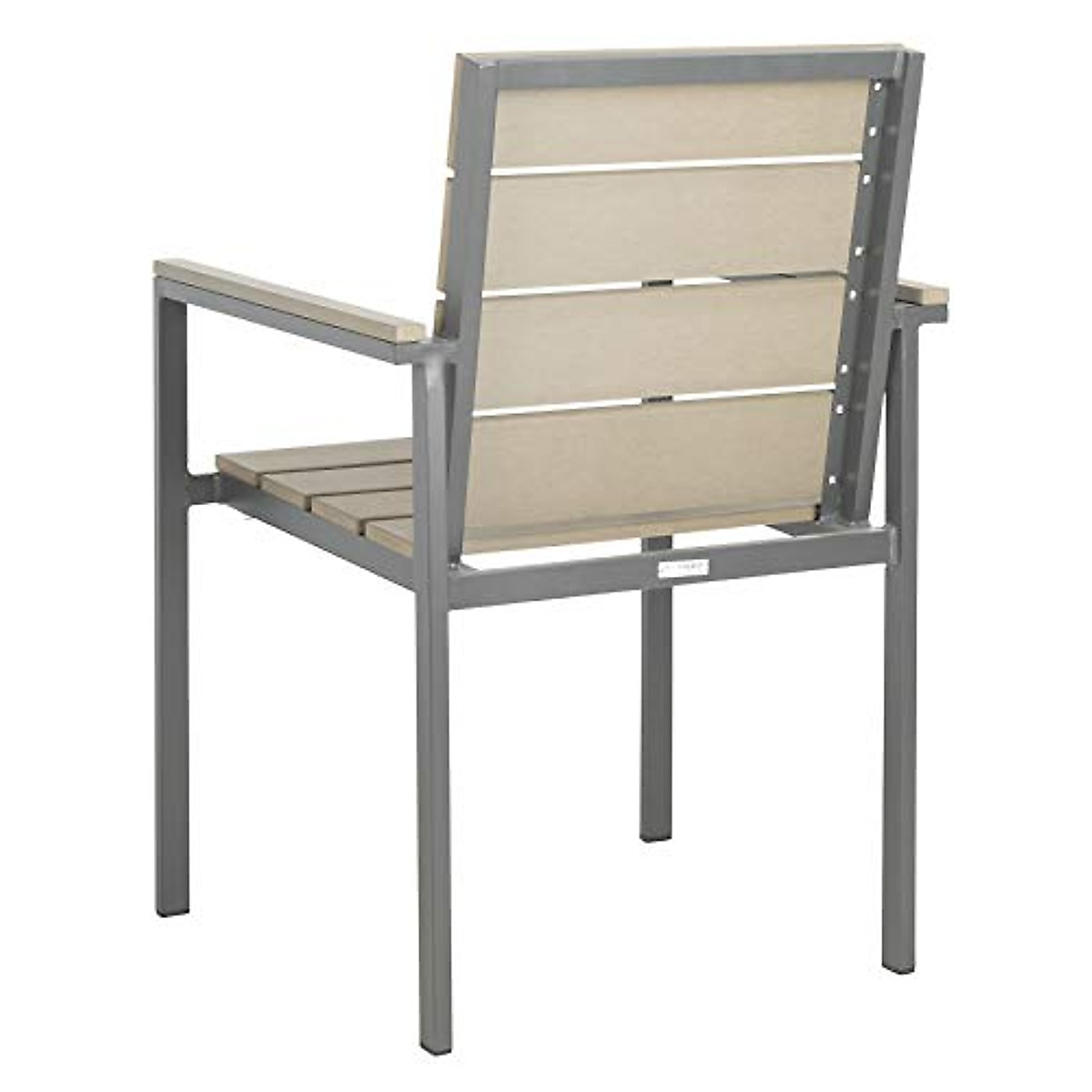SAFAVIEH Outdoor Collection Beldan Distressed Taupe Stackable Chair (Set of 2)