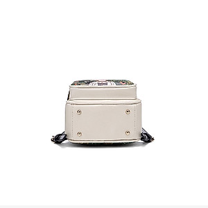 Frida Kahlo Cartoon Licensed Faux Leather Mini Size Backpack (Black: Cartoon)