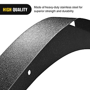 Nilight Off-Road Fender Flares Kit Compatible with 2007-2018 Wrangler JK (2/4 Doors) Heavy-Duty Solid Steel Black Textured Fenders for Unlimited JK Front & Rear Flat-4pcs,2 Years Warranty (JK-63D)