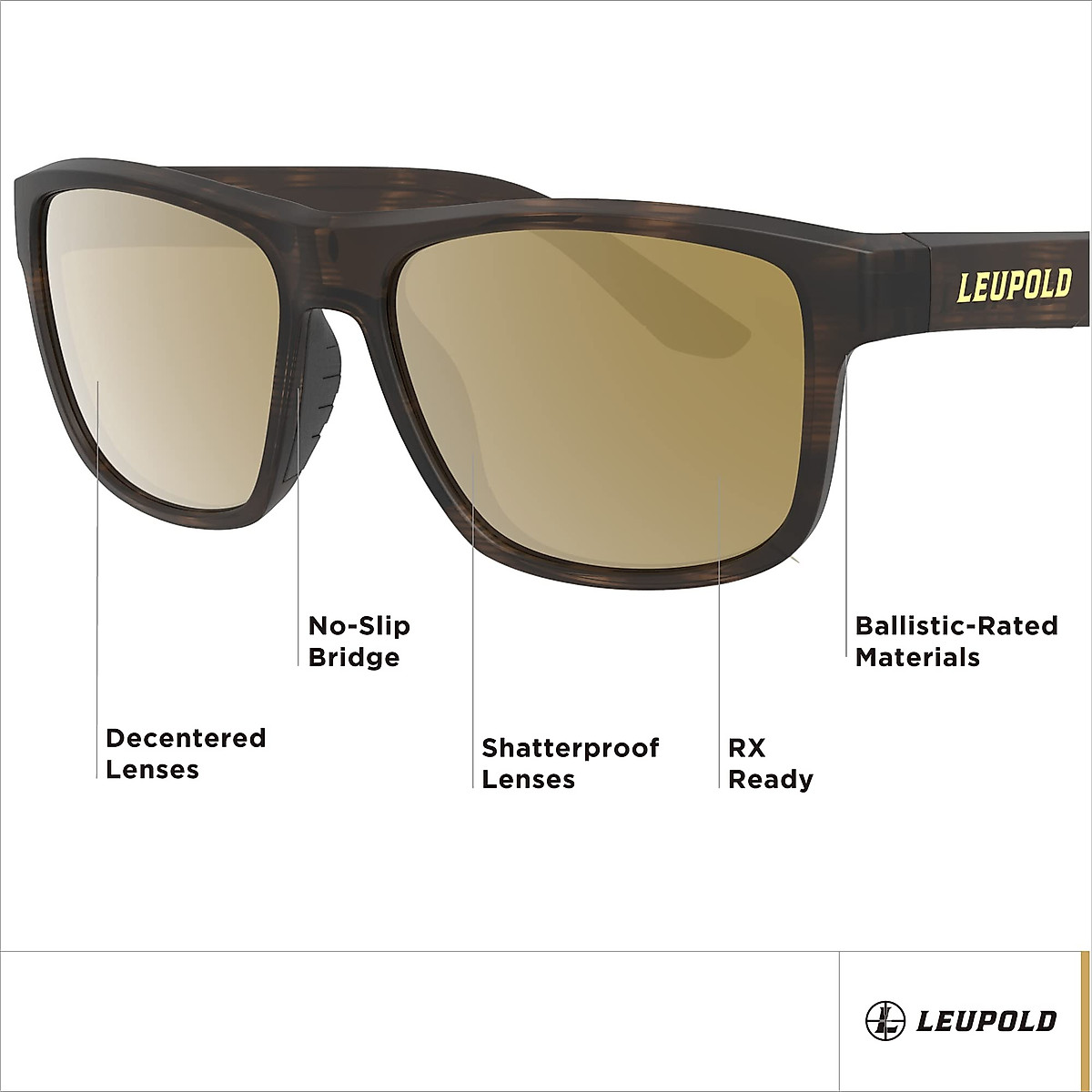 Leupold Katmai Performance Eyewear with Matte Tortoise Frames and Bronze Mirror Polarized Lenses