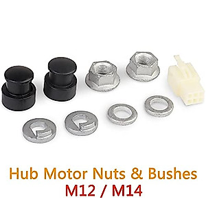 ATOZS E-Bike Electric Bicycle Hub Motor Axle M12 Front Lock Nut/Lock Washer / /Nut Cover with 12mm Shaft