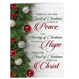 Peace, Hope, Christ Christmas Card Set of 20