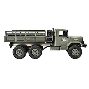 VGEBY RC Military Truck, 2.4Ghz 6WD Off Road Remote Control Car Toy Anti Interference RC Army Cars Ideal Kids Adults (OD Green)