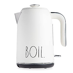 Rae Dunn Electric Water Kettle - Stainless Steel Coffee Maker, 1.7 Liter Tea Kettle, Electric Hot Water Kettle with Automatic Shut Off Boil-Dry Protection, 1500 Watt Boiling Power (Cream)