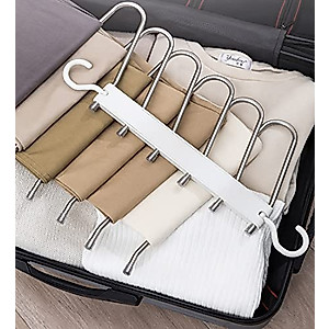 RIIPOO Pants Hangers Space Saving 2-Pack, Jeans Hangers Heavy Duty for Closet, Trousers Hangers Non Slip for Men Women