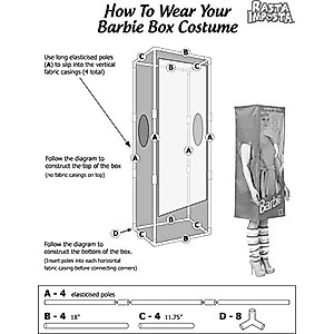 Rasta Imposta Barbie Box Accessory Only for Your Halloween Costume, Pink, Women’s, Adult, One Size