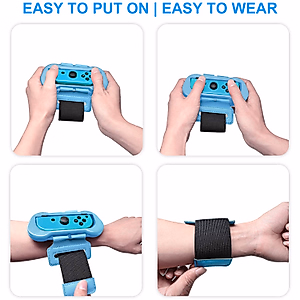 MENEEA Wrist Strap Compatible with Just Dance 2025 2024 2023/for Zumba Burn It Up,Adjustable Wrist Bands for Nintendo Switch & OLED Model for Joy-Cons,Two Size for Adults & Children,2 Pack Red/Blue