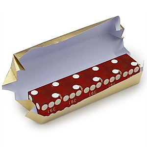 Brybelly Professional Casino Dice 19mm with Sharp Edges, Set of 5 - Precision Gambling Dice Set with Matching Serialized Numbers and Flat Face Pips for Craps and Other Casino Games - Red Dice Set