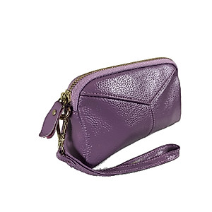 Women's Genuine Leather Wristlet Clutch Cell Phone Purse