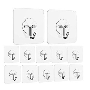 Glue Hooks Hooks For Hanging - Heavy Duty Shower Sticky Hooks Key Hook Seamless Waterproof And Oil Proof,For Kitchen Bathroom Ceiling Window（ 30 Pack）-GREENF